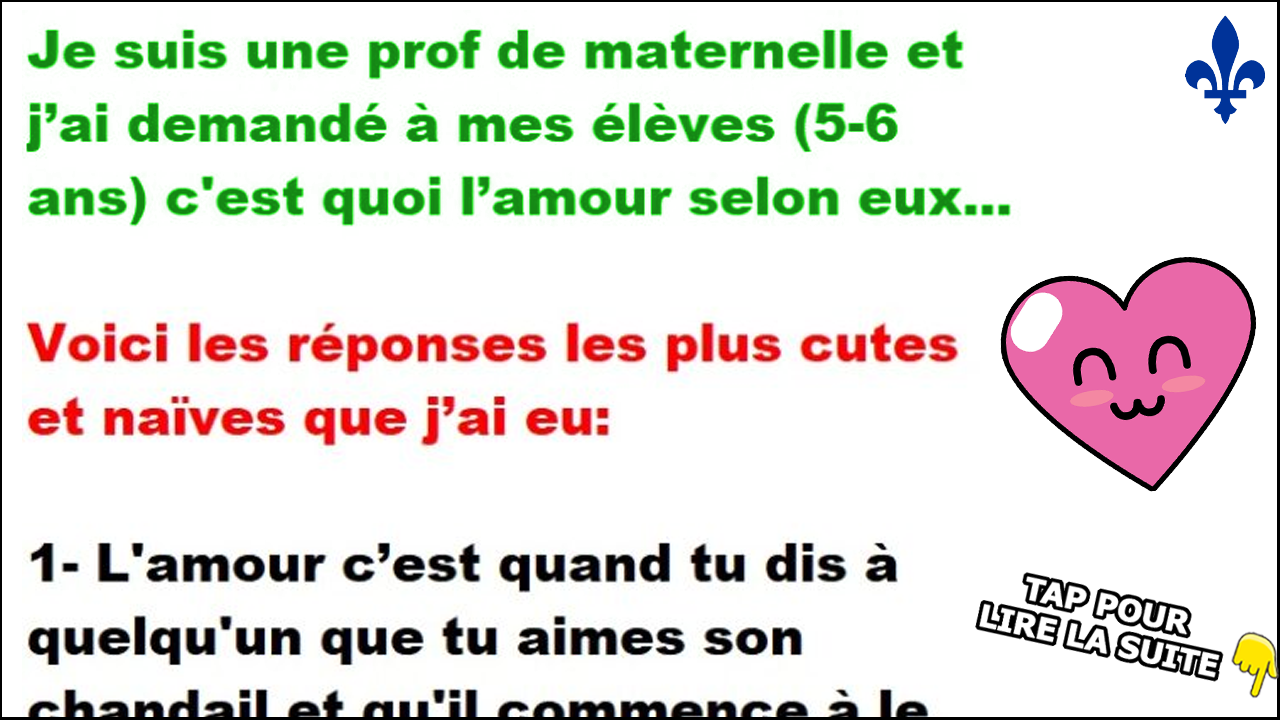 8 élèves de maternelle expliquent c’est quoi l’amour et c’est l’affaire ...