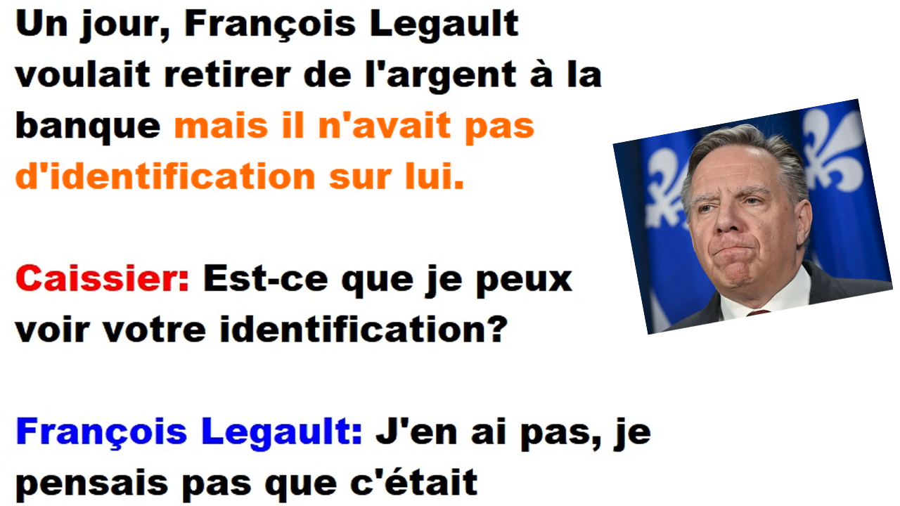 François Legault va à la banque pour déposer un chèque… sans pièce d ...