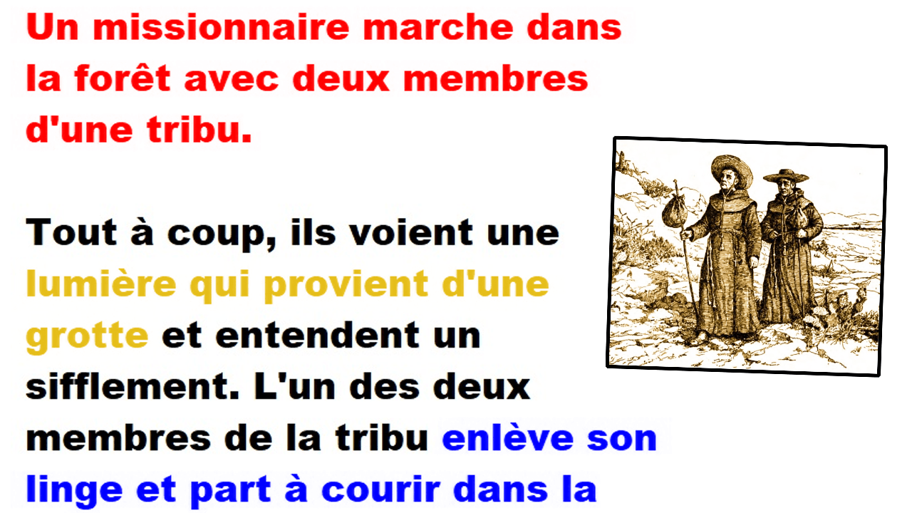 Un missionnaire Chrétien et deux membres d’une tribu locale explorent ...