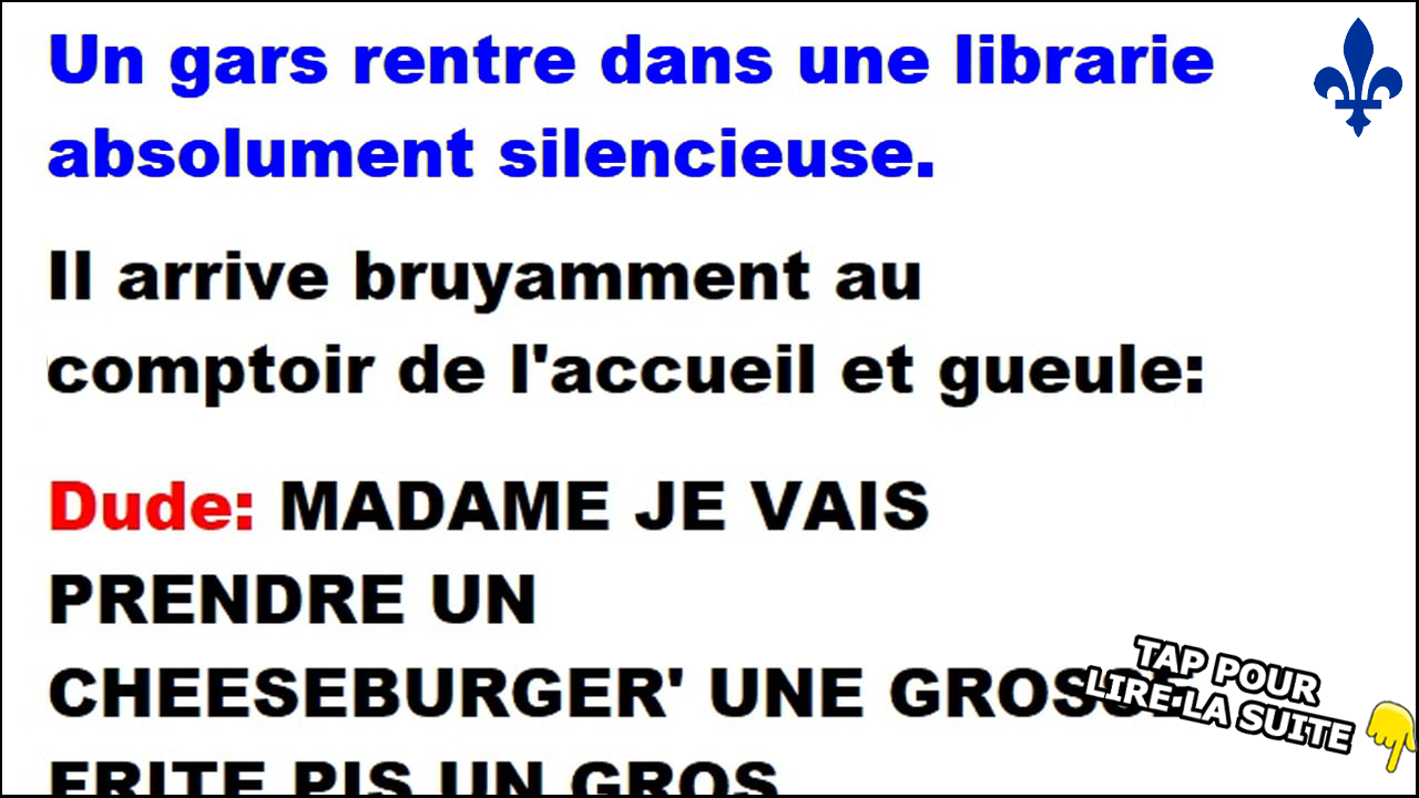 Un gars crissement bruyant rentre dans une librairie
